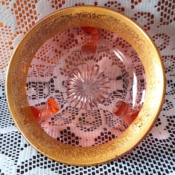 Dining | Pink With Gold Trim Depression Glass | Poshmark